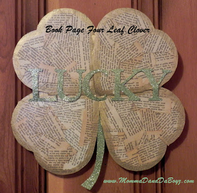 Book Page Four Leaf Clover{Momma D and Da Boyz}