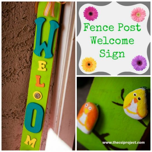 Fence Post Welcome Sign